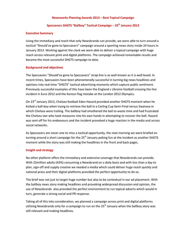 Specsavers - Should've Gone to Specsavers: Case Study | PDF | Media Industry | Industries