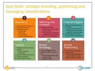 Spec Seals - Brand Development, Positioning, Key Messaging. | PPT