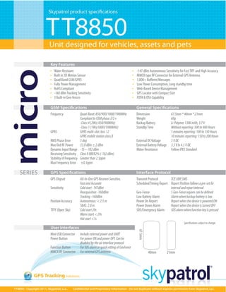 Spec Sheet TT8850 | PDF