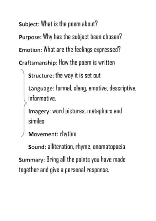 how to approach writing an analysis of a poem | DOCX