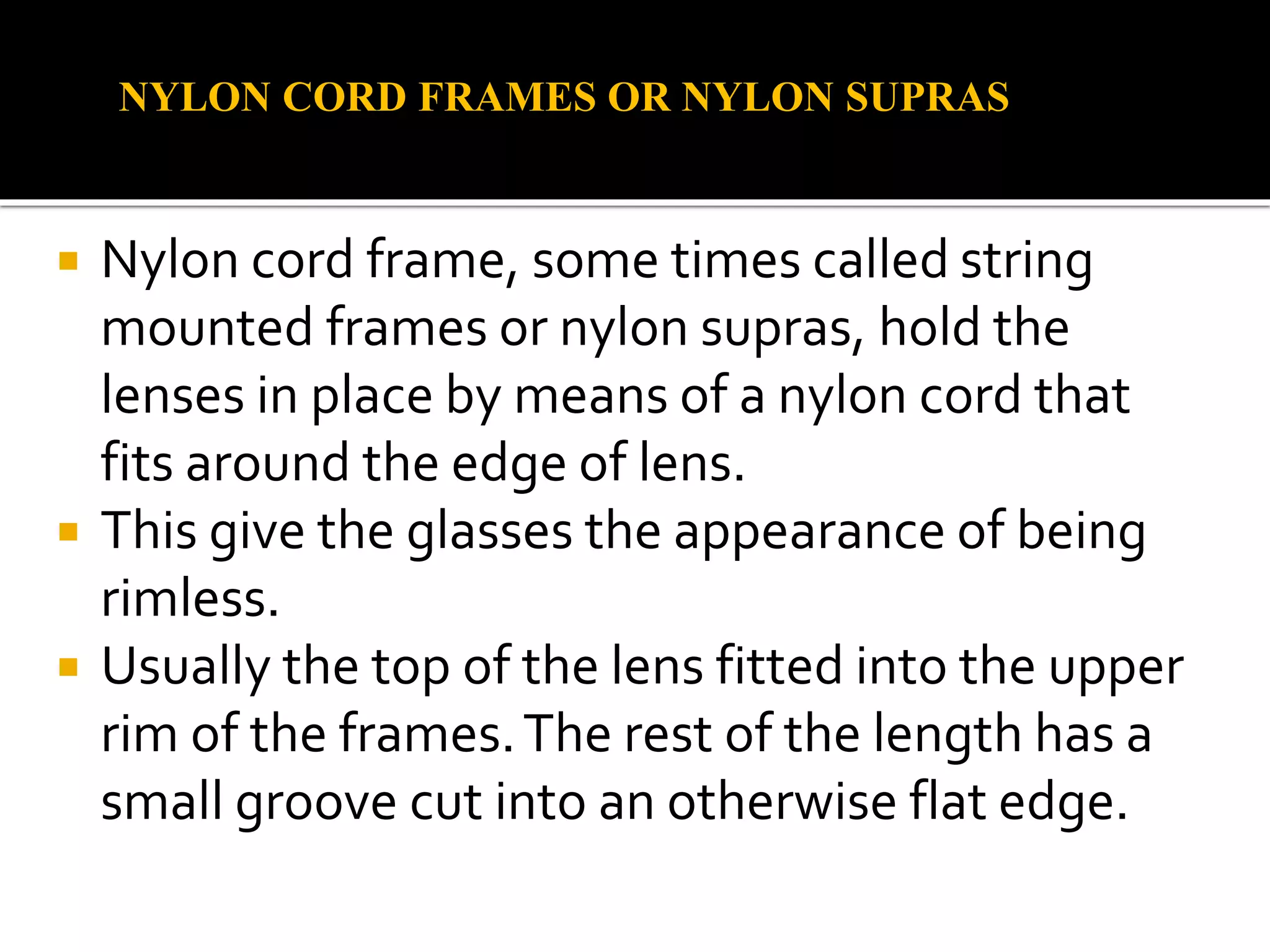 Spectacle frame materials | PPTX