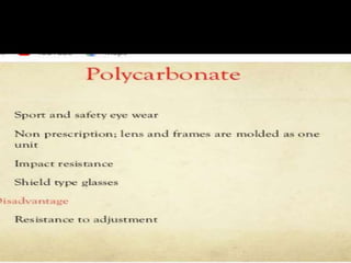 Spectacle frame materials | PPTX