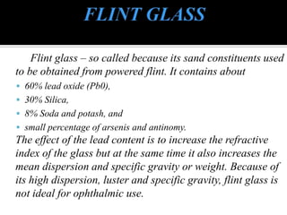 Spectacle lens materials | PPTX