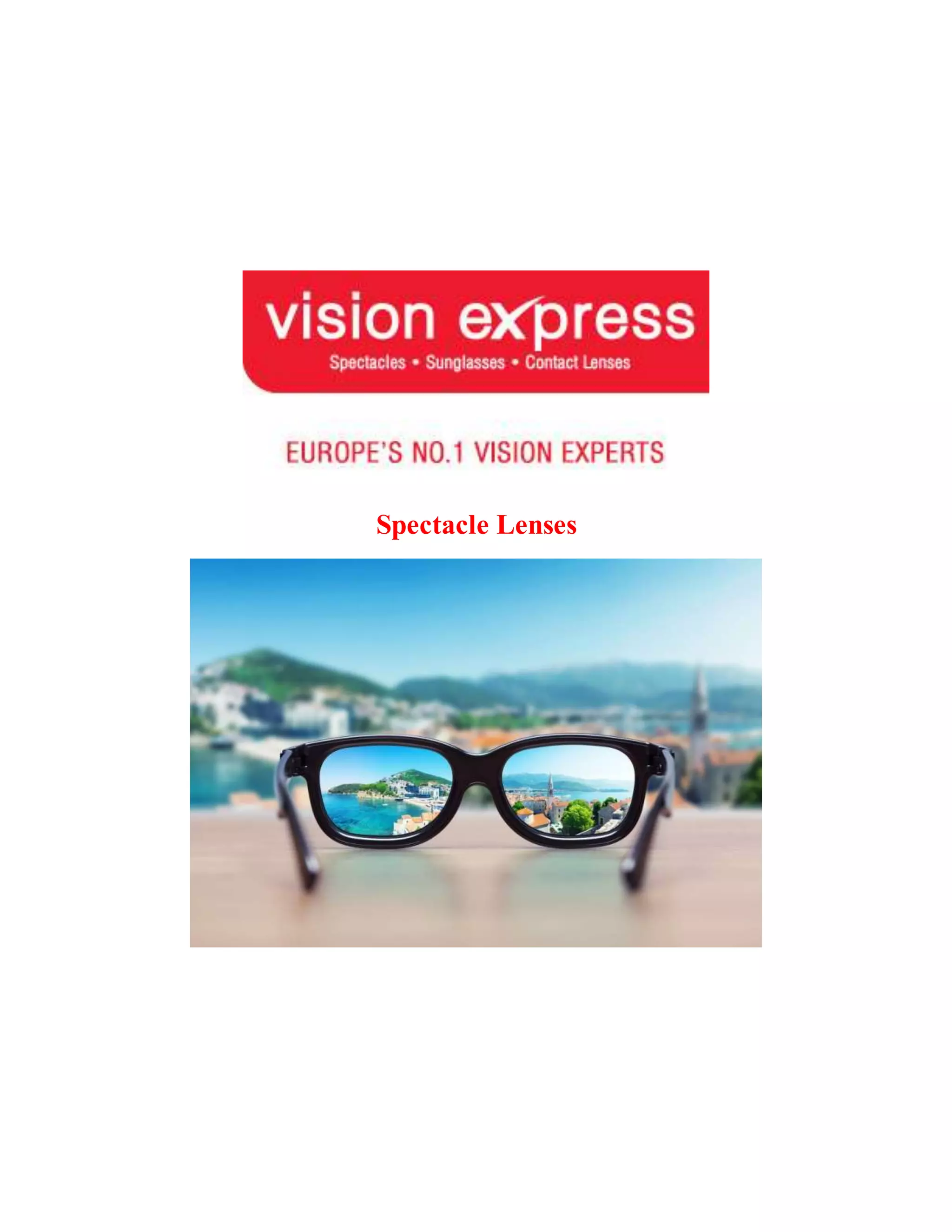 Spectacles Lenses - Vision Express India | DOCX