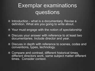 Spectatorship and exam practice | PPT