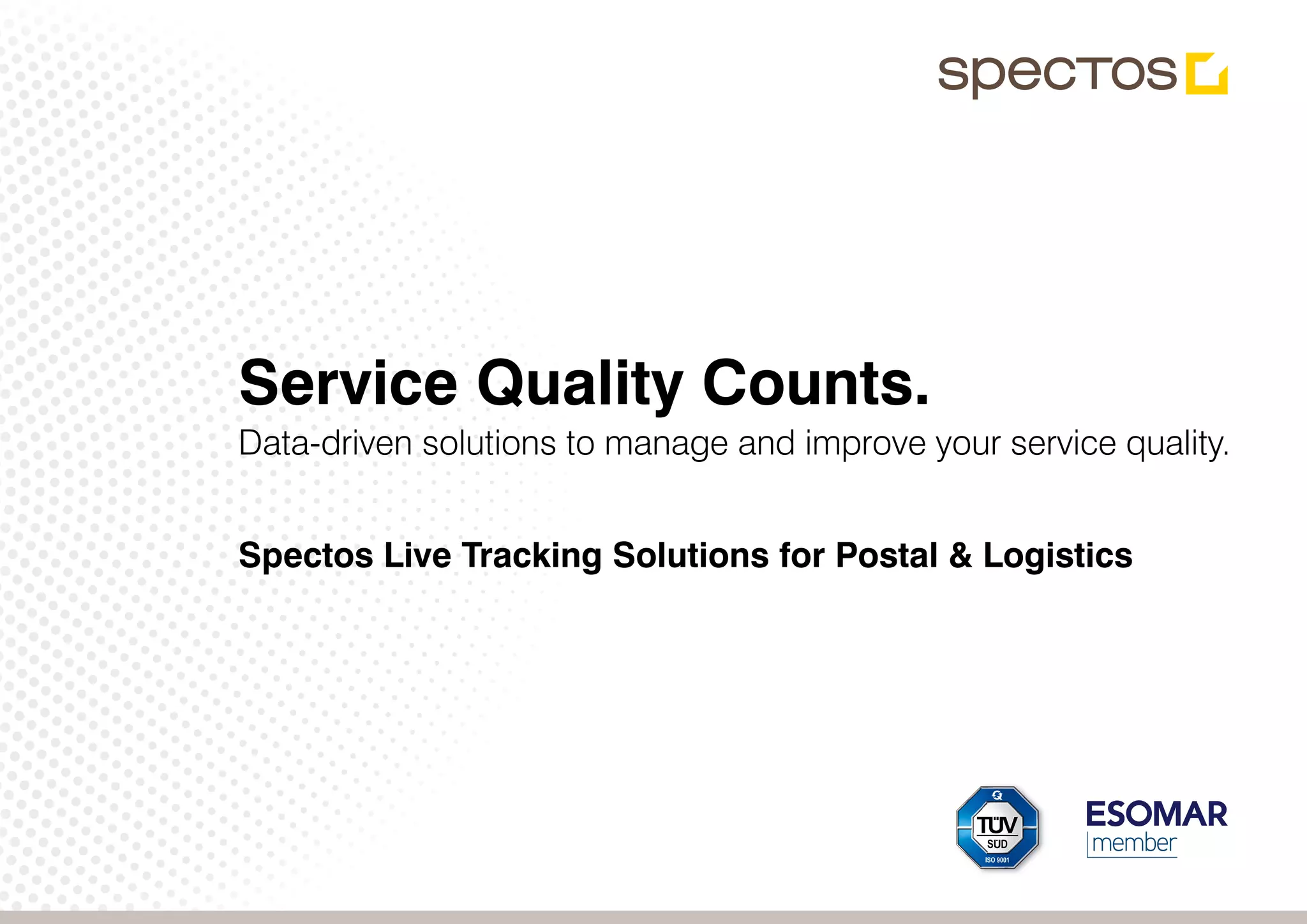 Spectos Live Tracking Solutions for Postal & Logistics | PPT