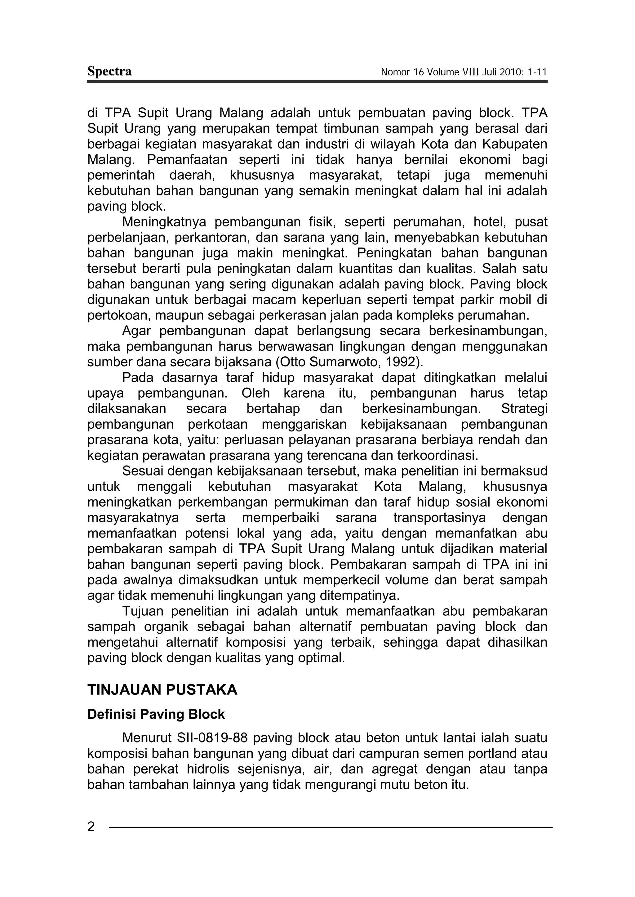 Spectra 16 viii-juli_2010 jurnal | PDF