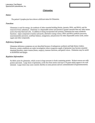 Spectracell Micronutrient Sample Results | PDF