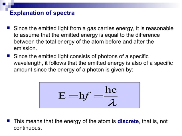 Hydrogen Spectra explained | PPT | Chemistry | Science