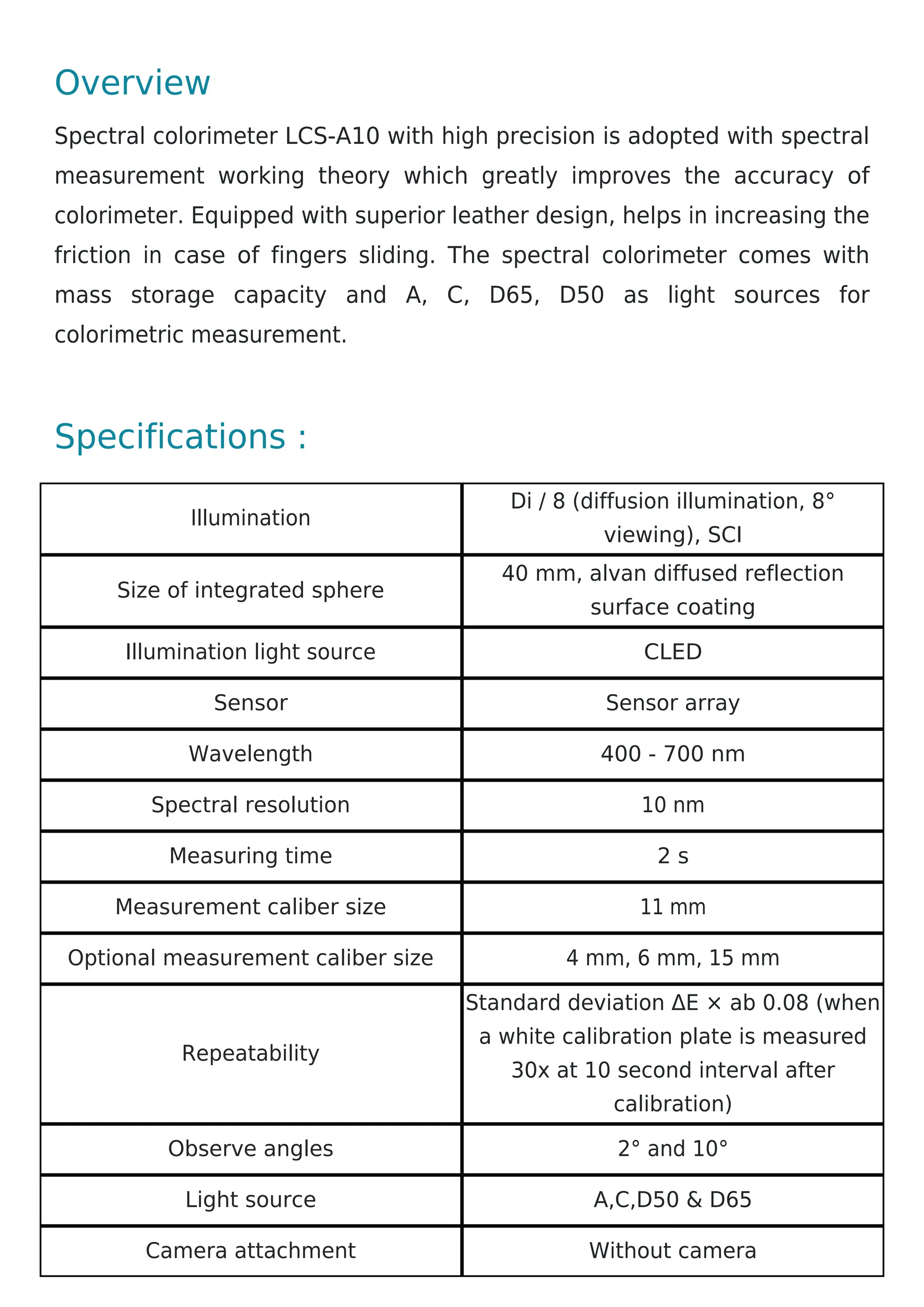 Spectral-Colorimeter | PDF