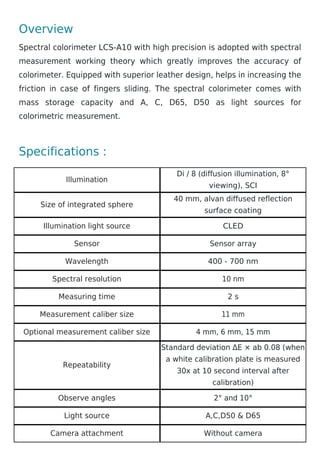 Spectral-Colorimeter | PDF