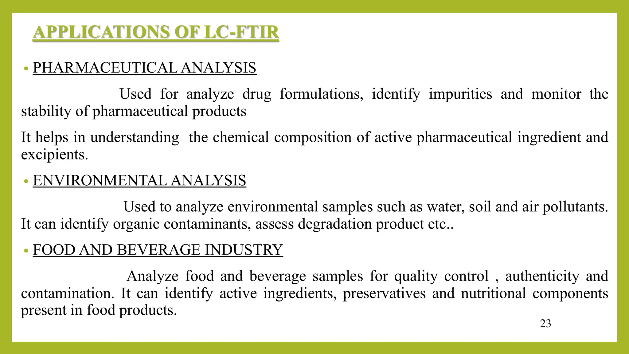 LC-FTIR ( SPECTRAL ANLAYSIS) PHARMACEUTICAL CHEMISTRY | PDF