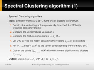 Notes on Spectral Clustering | PPT