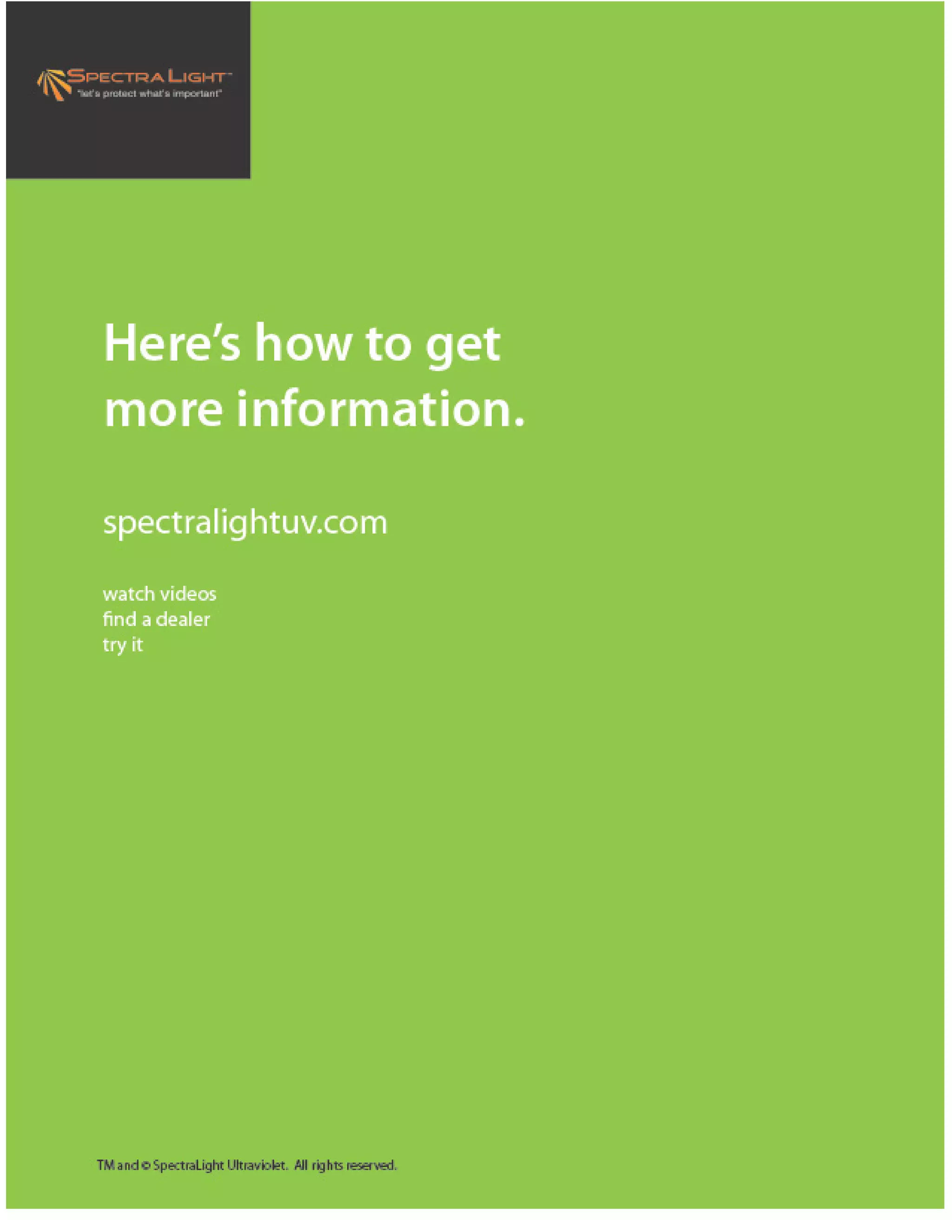 Spectra Light UV Brochure | PDF