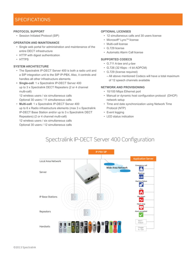 Spectralink ip dect-server400_prdctover_final_100213 | PDF