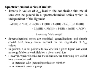 Spectrochemical series | PDF | Chemistry | Science