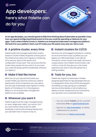 Spectro Cloud Palette for App Developers | PDF