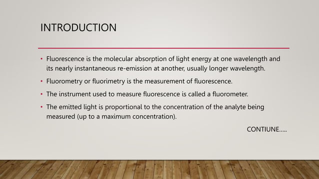 SPECTROFLUORIMETRY.pptx instrumentation, principle | PPTX