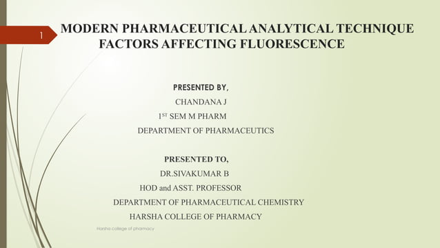 Spectrofluorometry , Factors affecting Spectrof;ourimetry | PPTX