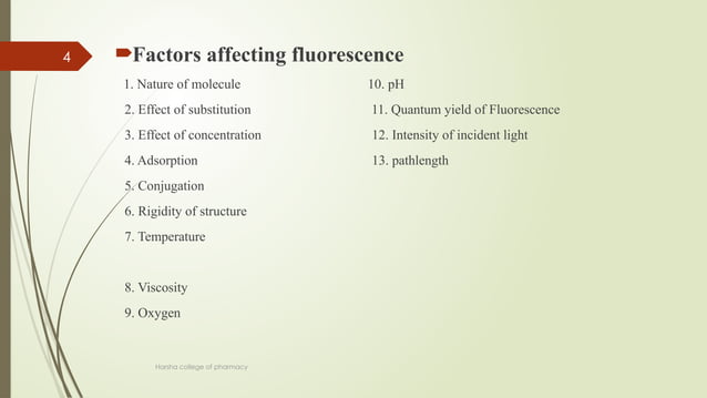 Spectrofluorometry , Factors affecting Spectrof;ourimetry | PPTX
