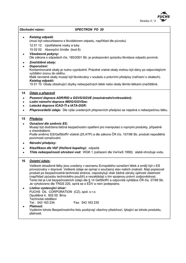 Spectron Fo 20 | PDF