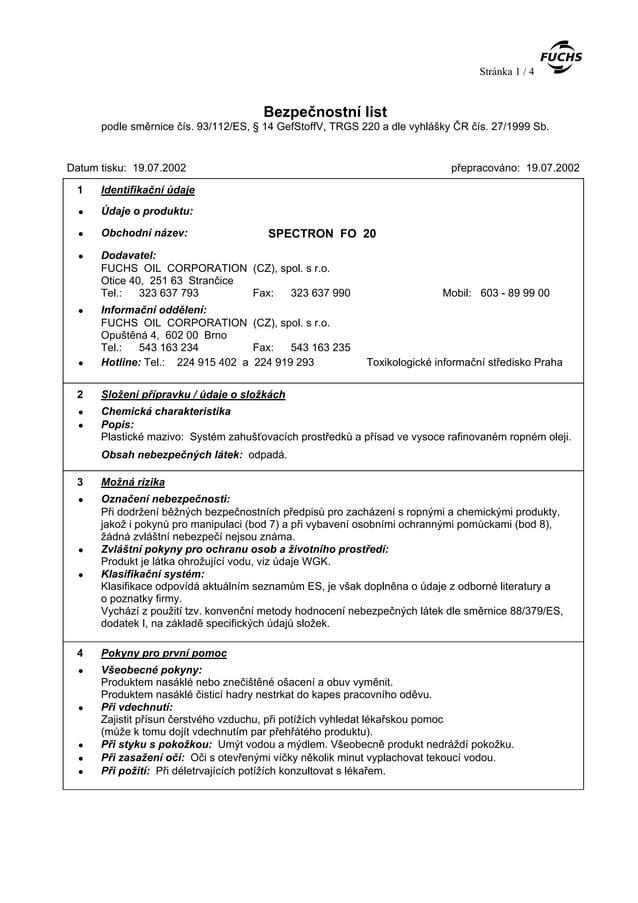 Spectron Fo 20 | PDF