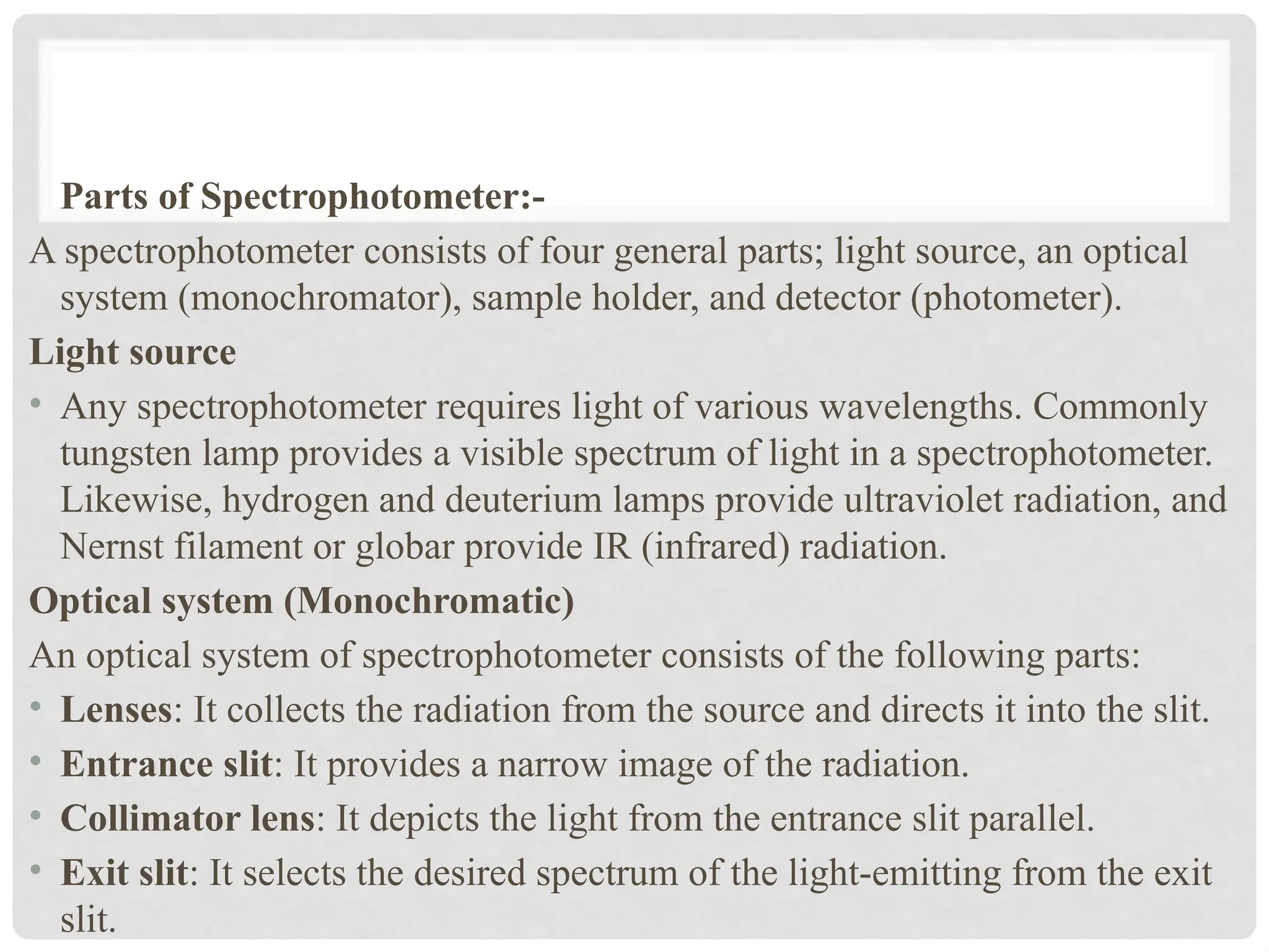 SPECTROPHOTOMETER, COMPONENTS AND ITS APPLICATION.pptx