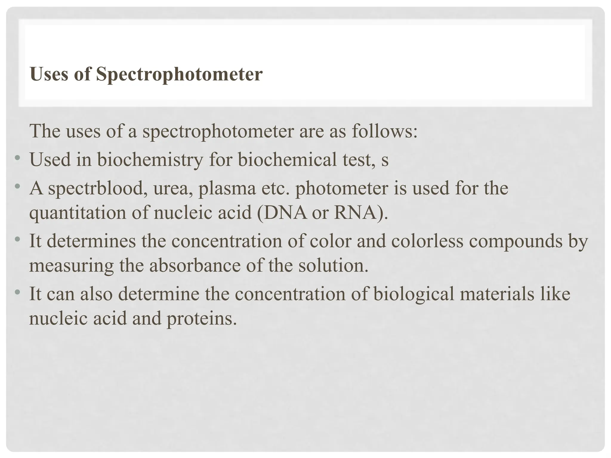 SPECTROPHOTOMETER, COMPONENTS AND ITS APPLICATION.pptx