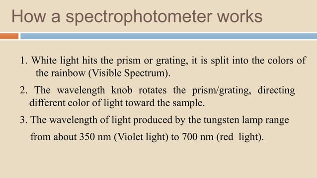 spectrophotometer | PPTX | Chemistry | Science