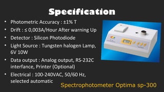 Spectrophotometer Optima SP 300 | PPT