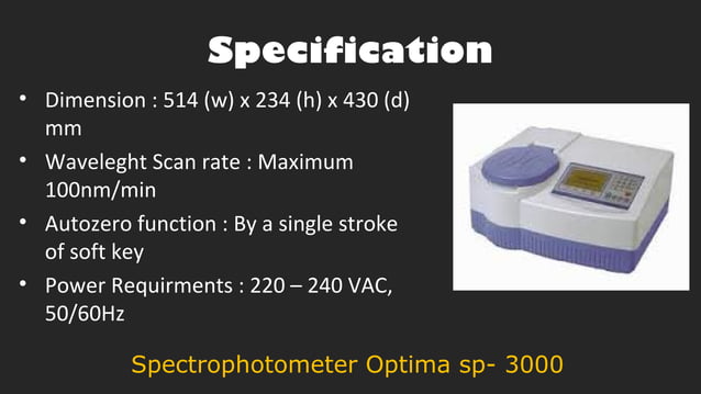 Spectrophotometer Optima SP 3000 | PPT