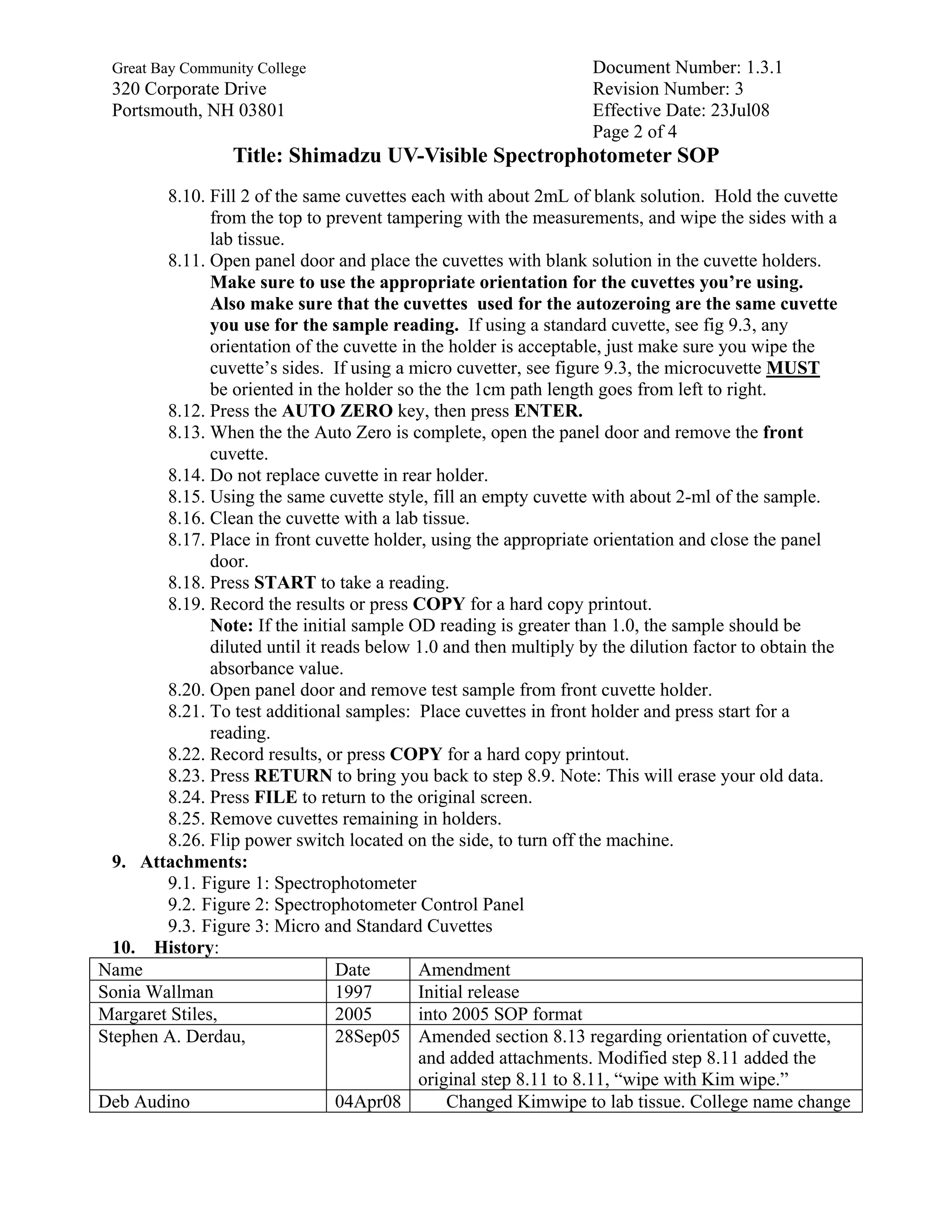 Spectrophotometer validation 05aug10 | PDF