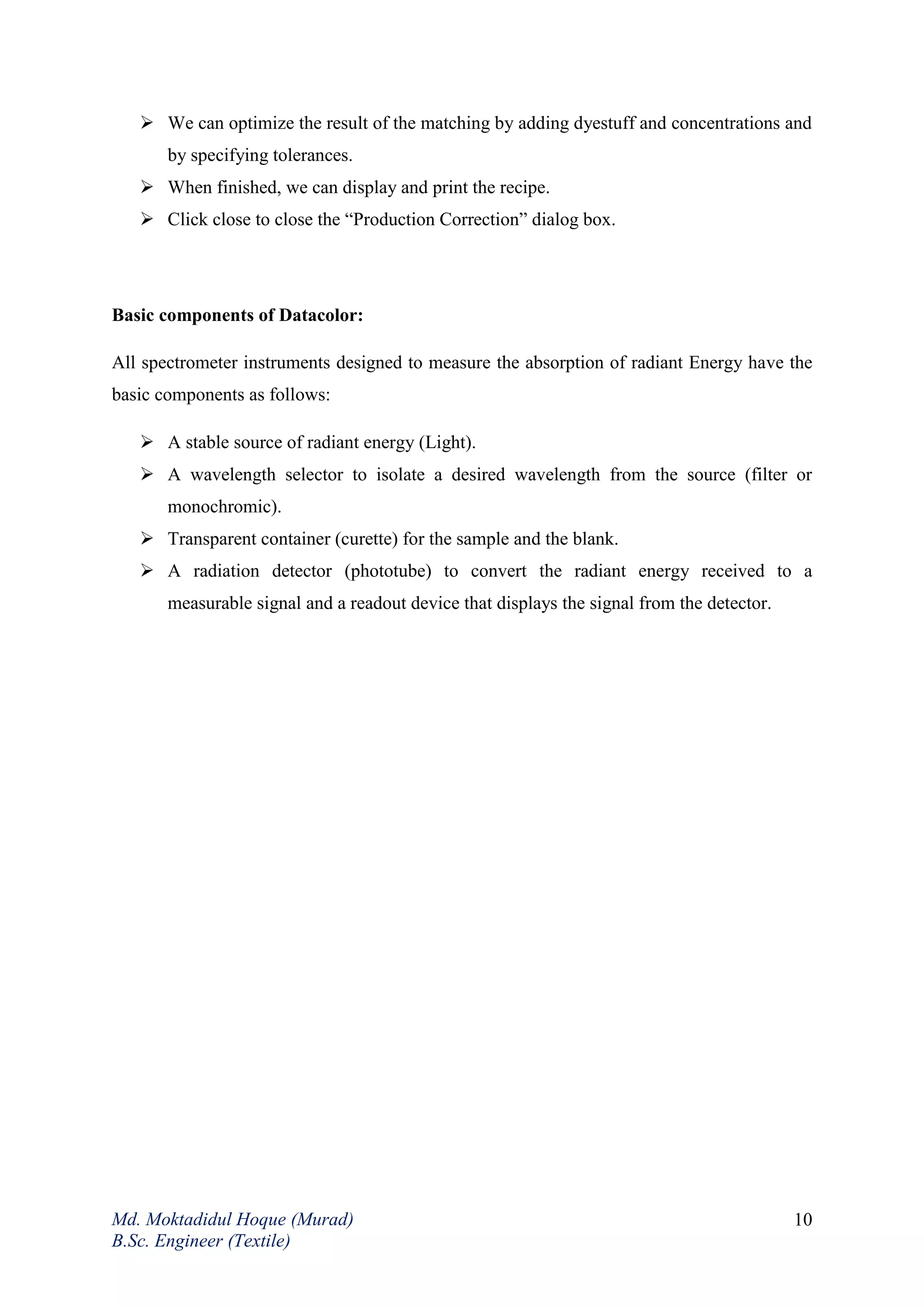 Spectrophotometer wroking procedur | PDF