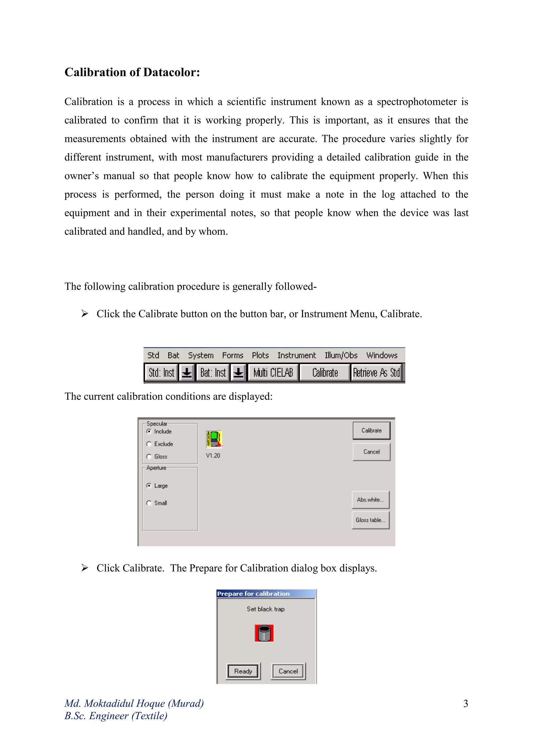 Spectrophotometer wroking procedur | PDF