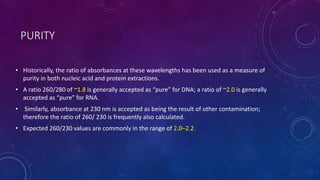 Spectrophotometery of nucleic acids | PPTX