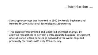 Spectrophotometry in clinical chemistry | PPTX