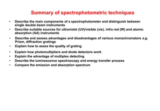 Spectrophotometry methods for molecule analysis | PPT