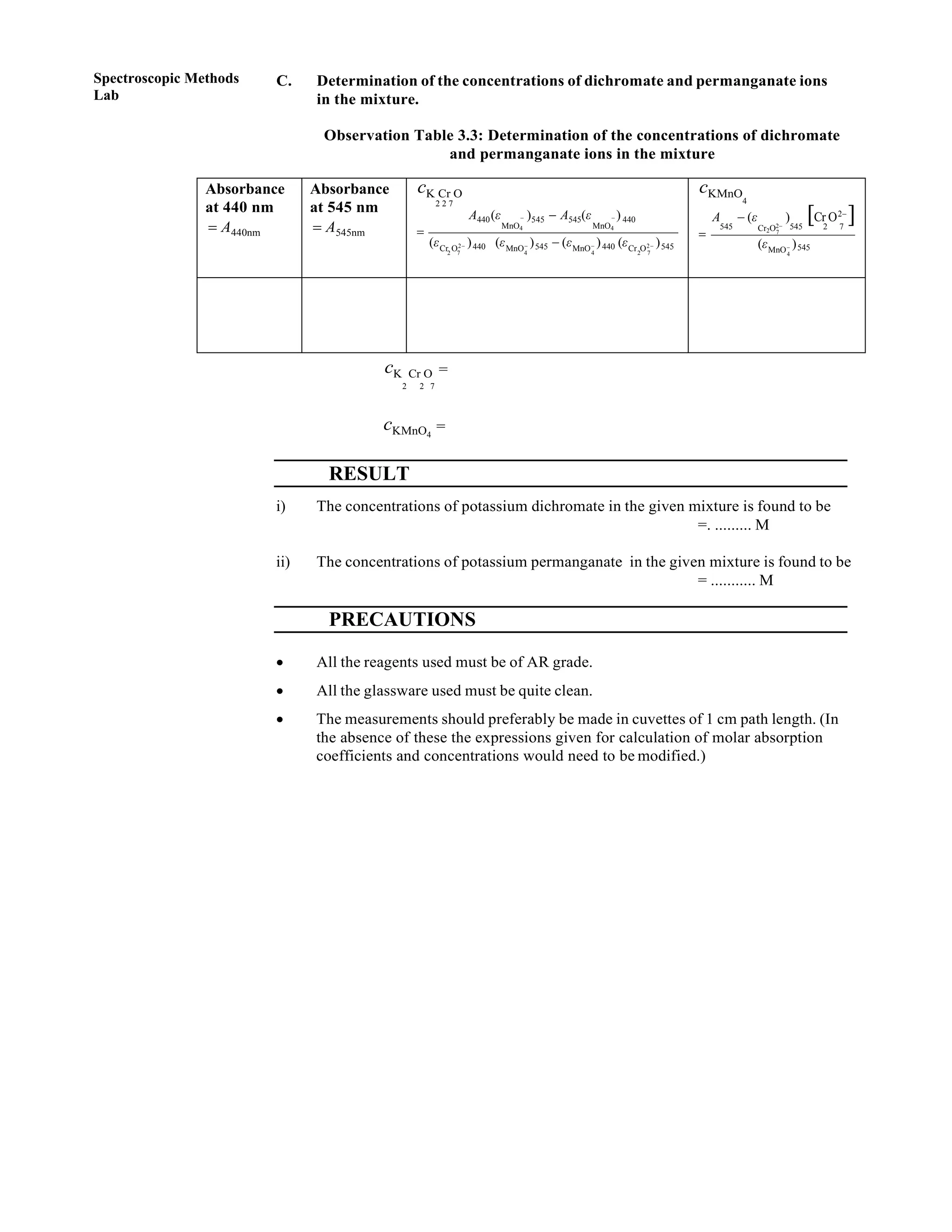 6. Simultaneous determination of Cr(VI) and Mn(VII) in a mixture ...