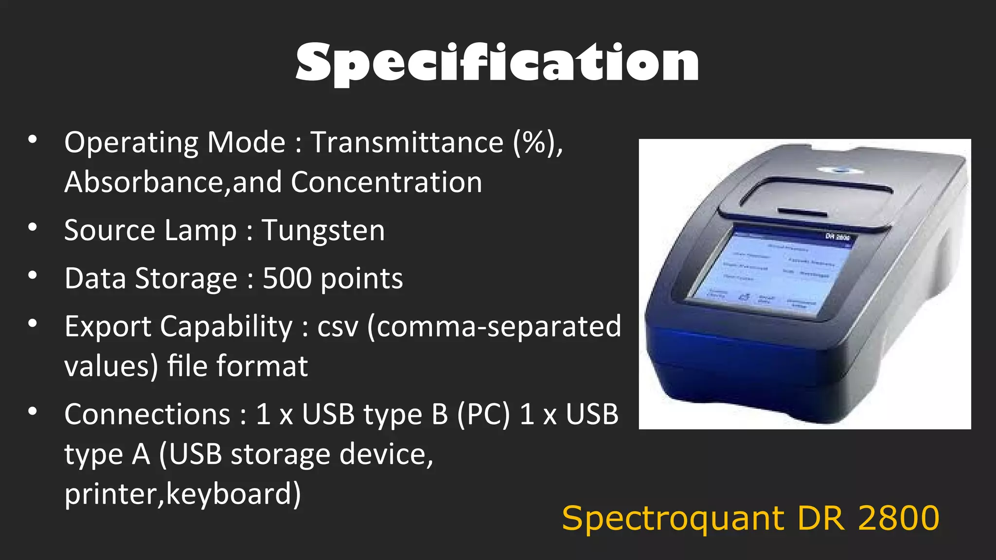 Spectrophotometer DR 2800 hach | PPT