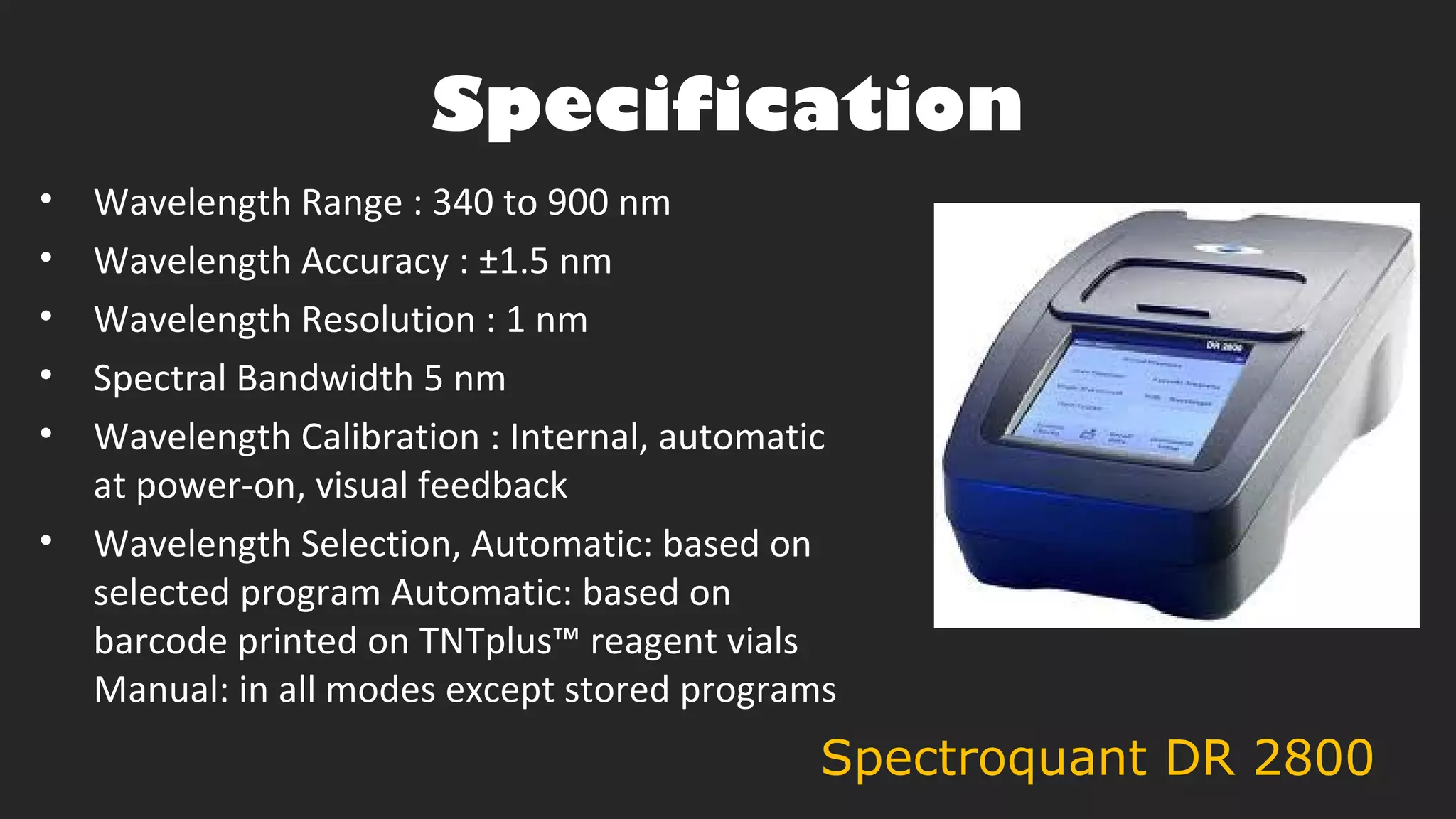 Spectrophotometer DR 2800 hach | PPT