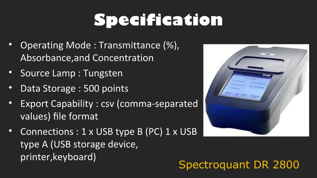 Spectrophotometer DR 2800 hach | PPT