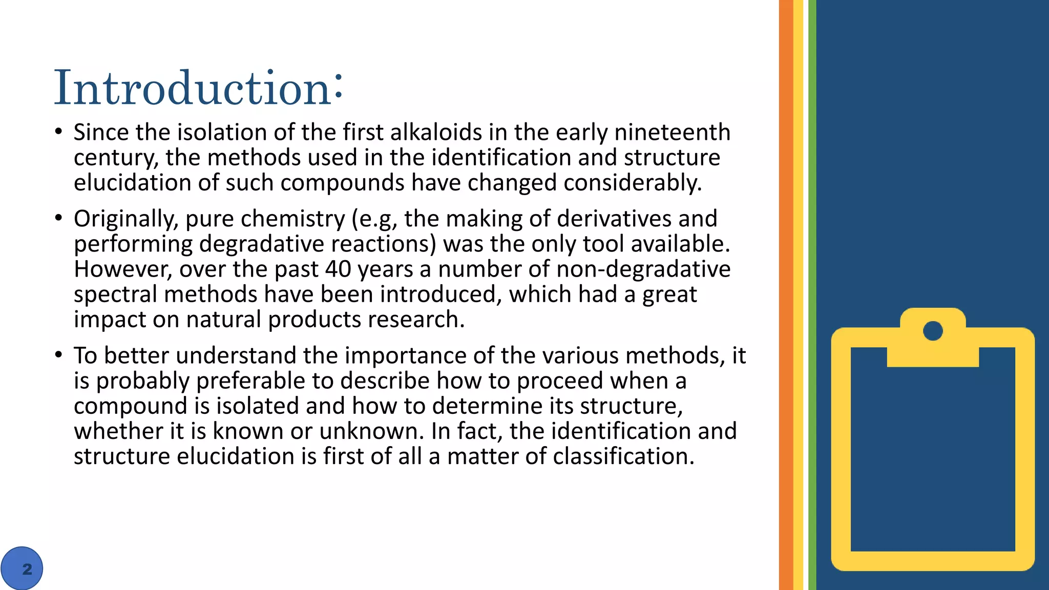 Spectroscopic and chemical techniques for structure elucidation of ...