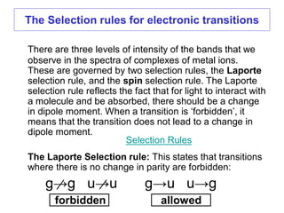 Spectroscopic methods uv vis transition metal complexes | PDF