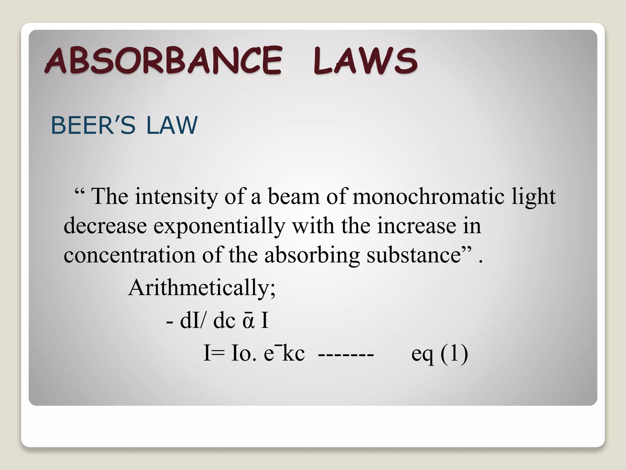 UV Spectroscopy Introduction