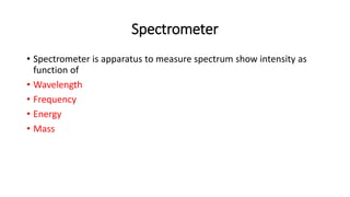 Spectroscopy techniques, it's principle, types and applications | PPTX