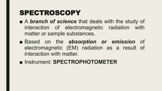 Methods used for Official Assay- SPECTROSCOPY | PPTX
