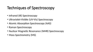 Spectroscopy scopy, different types, applications. | PPT