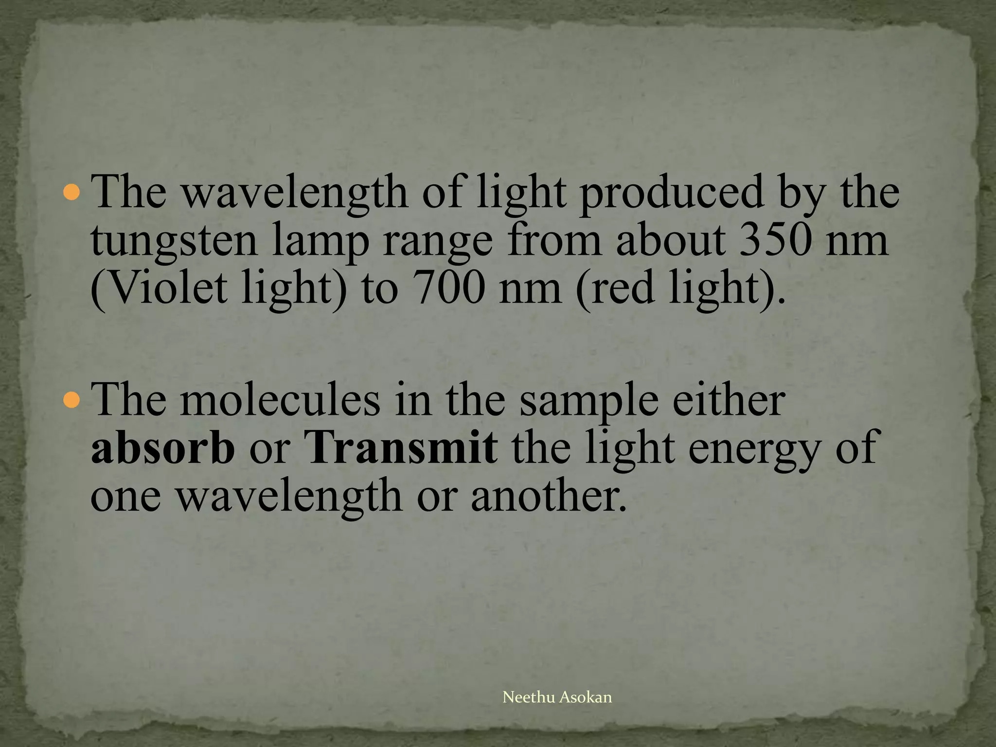 Spectroscopy principles and applications | PPTX