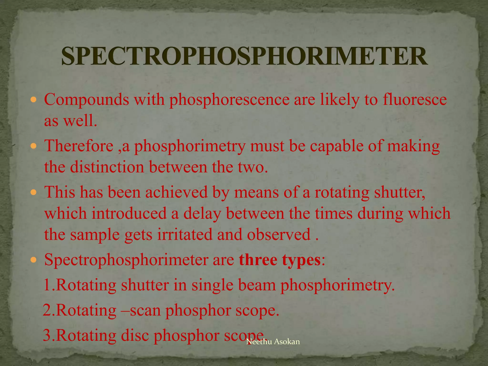 Spectroscopy principles and applications | PPTX