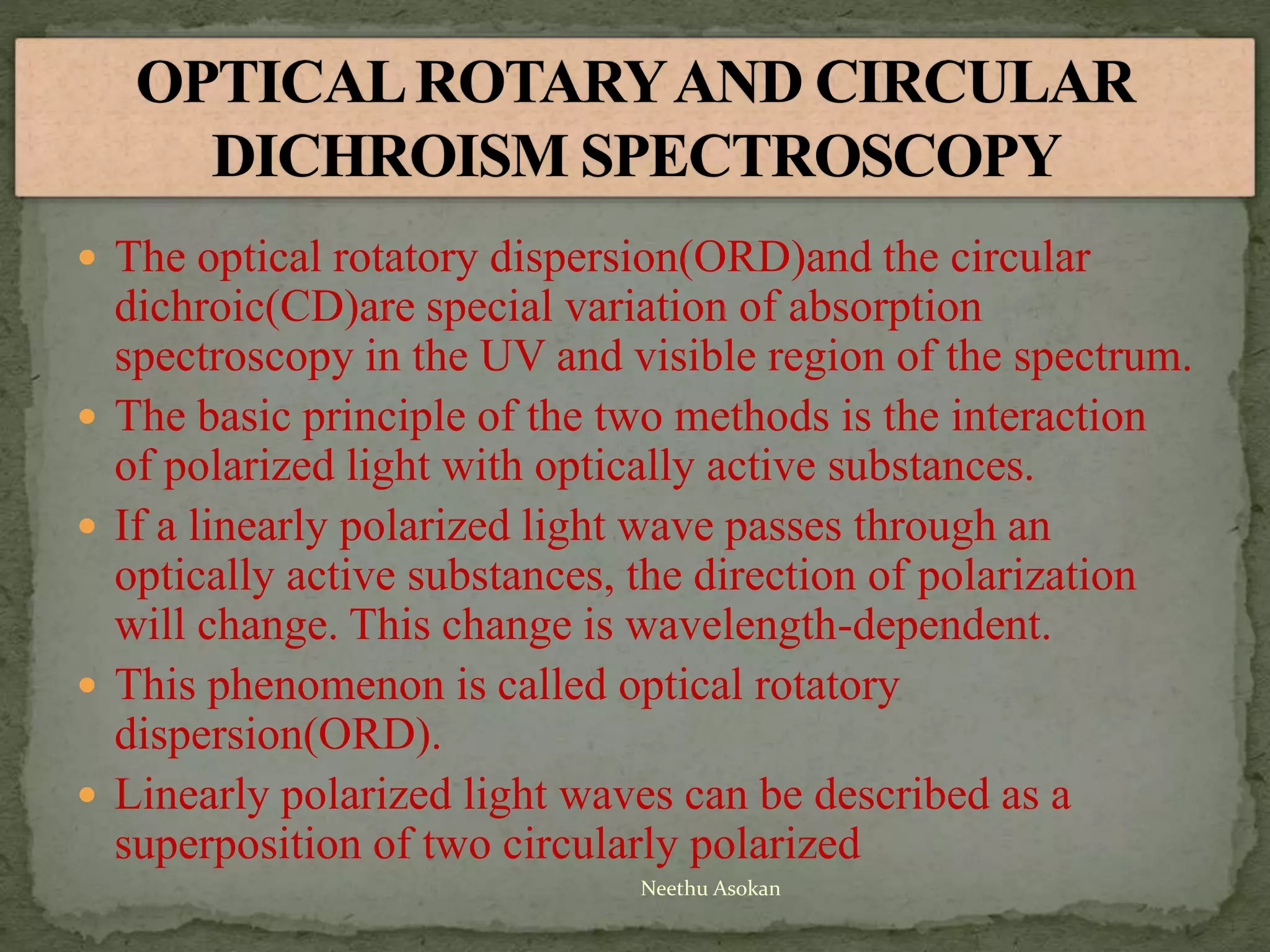 Spectroscopy principles and applications | PPTX